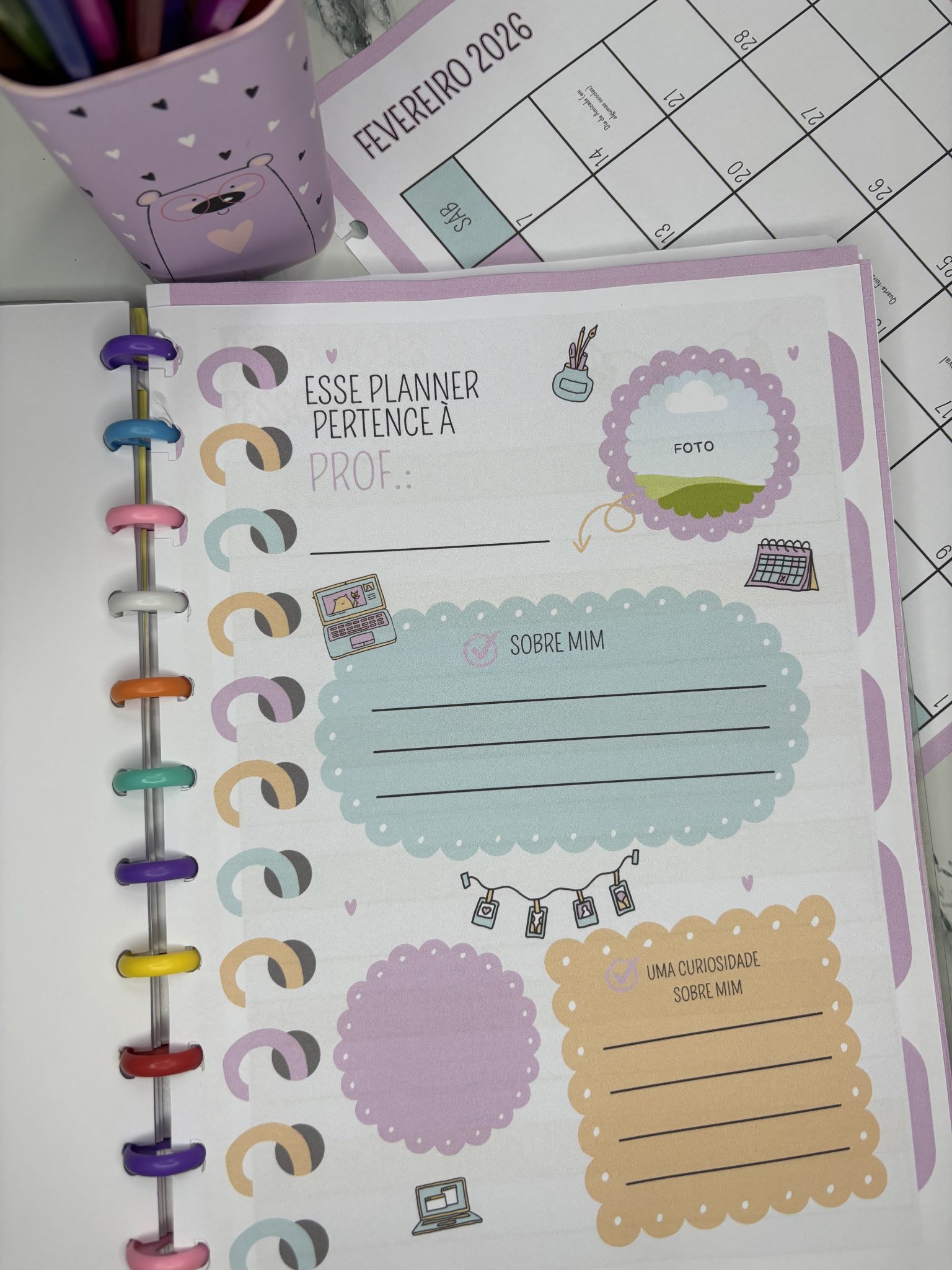 PLANNER PROFE CRIATIVA 2026 EDITÁVEL – COM RECURSOS GRATUITOS – Solução ...